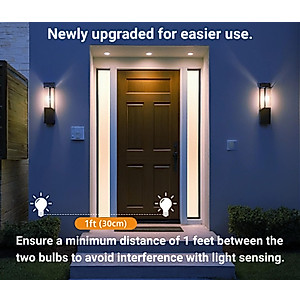 TSEXES Dusk to Dawn Light Bulbs Outdoor,Automatic On/Off Sensor LED Light Bulb,5000K Daylight LED Light Bulb for Wall lamp Porch Garage Light,4 Pack