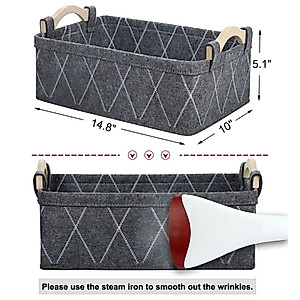 Dog Toy Basket Decorative Collapsible Storage Bins Small Cubes for Closet Shelves Organizers for Towels Books Magazines Album Grey Baskets