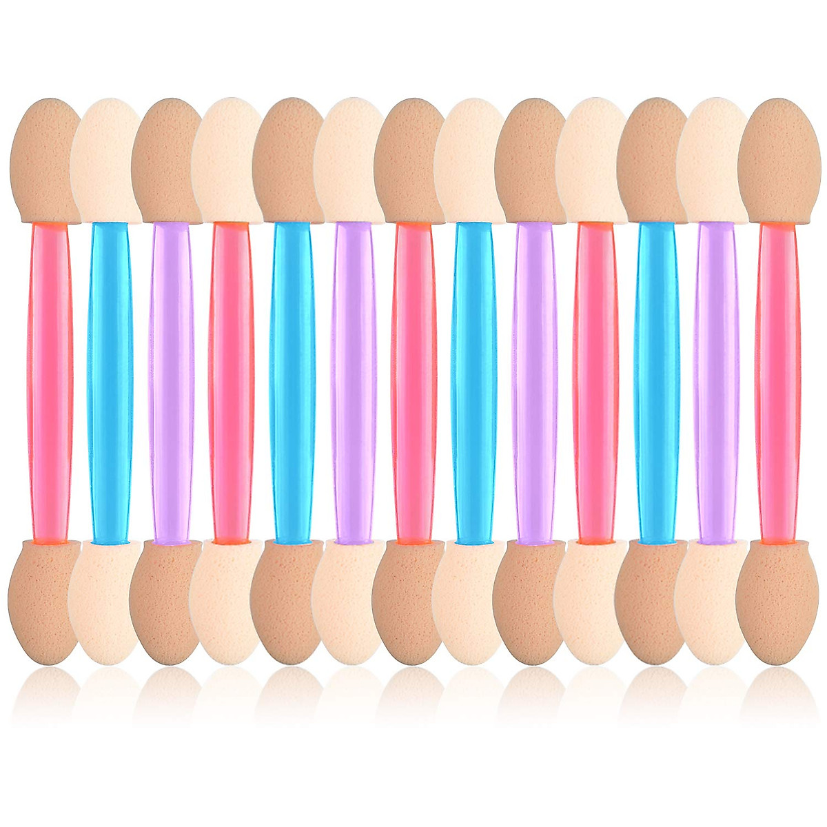 Eyeshadow Applicators,MORGLES 50Pcs Disposable Eyeshadow Brushes Dual Sides Eye Shadow Sponge Applicators (Pink,Purple,Blue)