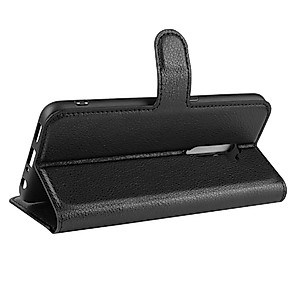 Oppo case for Oppo RENO2 Litchi Texture Horizontal Flip Leather Case with Wallet & Holder & Card Slots(Black) (Color : Red)