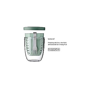 MEPAL, Fruit and Veggie Snack Pot with Airtight Lid, Colander and Fork, Portable, BPA Free, Nordic White, Holds 600ml|20oz, 1 Count