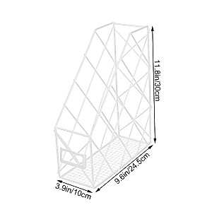 NUOBESTY Bookshelf for Office File Racks for Desktop Magazine File Holder Jewelry Organizer Hanger Desktop Organizer Magazine Stand Desk Accessories Storage Book Shelf White