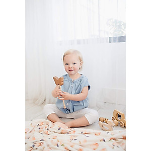 Caroline Copper Pearl Three-Layer Baby Quilt: Soft Quilts for Boys and Girls | Breathable, Cozy Toddler Blanket | Newborn Quilt | 46x46 Premium Polyester/Rayon