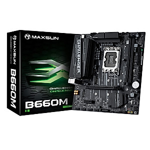 MAXSUN B660 LGA 1700(Intel 12th Gen) mATX Motherboard (PCIe 4.0, DDR4, Dual M.2 Slots, 1Gb LAN, 2X DP, HDMI, VGA, USB 3.2)
