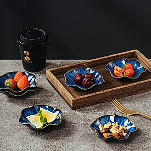 LiveHouse 4.3 Inch Vintage Style Kiln Glazed Small Ceramic Dipping Bowls Pinch Bowl Side Dishes for Soy Sauce Dessert Tomato, Set of 6