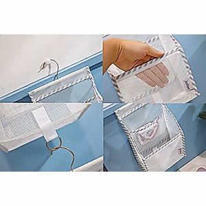 Jelier Hanging Mesh Shower Caddy,Bath Storage Basket Organizer for Camping,Cruising,Gym,College,RV (White)