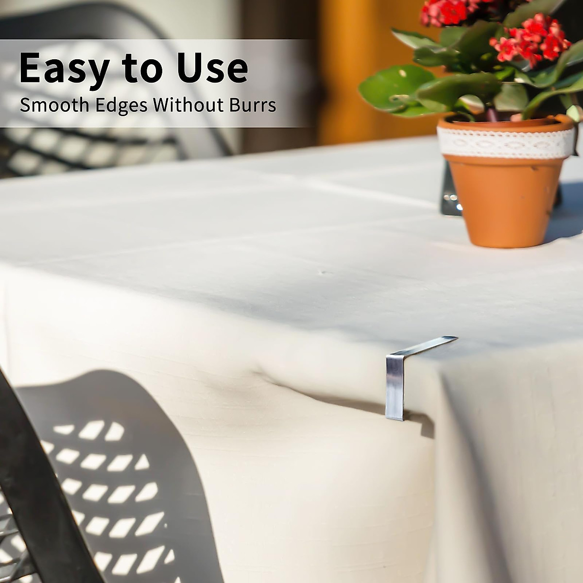 ALLTOP Superior Tablecloth Clips - Rust-Proof Stainless Steel Table Cover Holder Clips,Secure Clamps for Outdoor Picnics, Parties, Restaurants, Weddings - 12 Pack