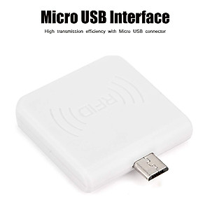 Portable Contactless Smart Card Reader, High Frequency RFID ID Mobile Phone Card Reader with USB Male Interface, 0.2s Fast Card Reading, IC/ID Dual Version, Support PC Phone Tablet (White)
