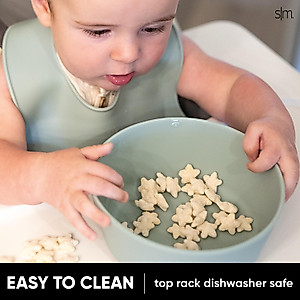 Simple Modern Silicone Bowl for Baby, Toddler | Feeding Supplies Baby Food Bowls Dinnerware Dishes for Kids | Microwave Safe | Bennett Collection | Almond Birch
