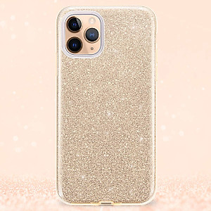 MILPROX Case Compatible for iPhone 11 Pro, Bling Sparkly Glitter Luxury Shiny Spark Shell, Protective 3 Layer Hybrid Anti-Slick Slim Soft Cover for iPhone 11 Pro 5.8 inch (2019) -Gold