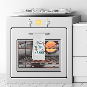 GICHUGI Life's Biggest Blessings Call Me Nanny Kitchen Towels Dishcloths,Grandma Wreath Decorative Dish Towels Hand Towels Tea Towels,Grandma Grandmother Birthday from Granddaughter Grandson