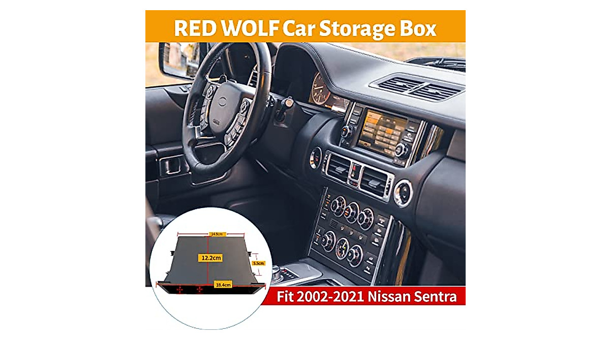 RED WOLF Nissan Car Radio Pocket | Single DIN Dash Storage