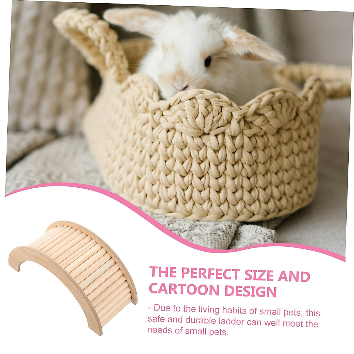 HEALEEP Hamster Toy Bridge Hedgehog Ladder Hamster Chew Toys Guinea Ramp Chinchilla Climbing Ladder Slide for Hamster Bridge Decor Hamster Accessories Wooden Rabbit Arch Bridge