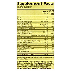 Prioritize Your Health and Baby's Development with Spring Valley Mini Prenatal Multivitamin 120 Softgels. Includes Luall Fridge Magnetic
