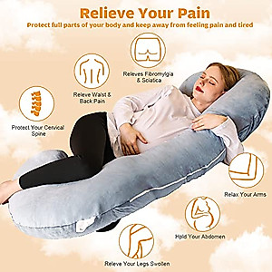 Chilling Home Pregnancy Pillows, C Shaped Full Body Pillow for Pregnancy 59 Inch Maternity Pillow for Pregnant Women, Pregnancy Must Haves Pregnancy Pillows for Sleeping with Removable Cover