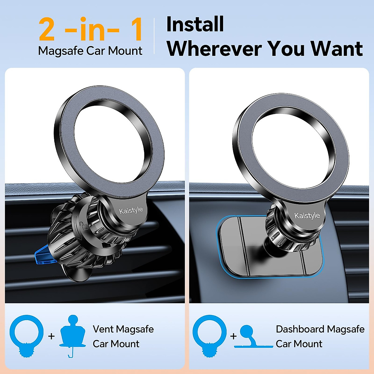 for iPhone Magsafe car Mount Vent【20 Strong Magnets 】Magnetic Phone Holder for Car Vent Cell Phone Holder Car Mount, Hands Free Car Phone Holder for Car for iPhone 15 14 13 Pro Plus Max Mag Safe Case