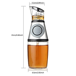 Oil dispenser bottle for kitchen,Olive Oil Dispenser,Superior Glass Oil and Vinegar Dispenser with Measuring,8.5 Oz Wide Opening Oil Dispenser Bottle for Kitchen, Cooking,BBQ,Salads,Baking Frying