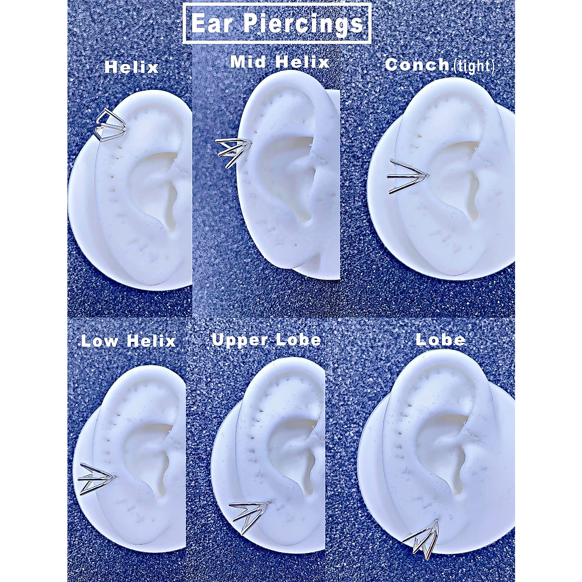 16G 8mm Silver Nose Rings Lip Septum Clicker Triple Open Stack Conch Daith Piercing Jewelry Teardrop Cartilage Earring Hoop 316L Surgical Steel Conch Daith Helix Rook Lobe Earring Teardrop Earring