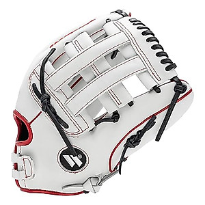 Worth | Freedom Series Slowpitch Softball Glove | 13 Inch | White/Navy/Red | Left Hand Throw