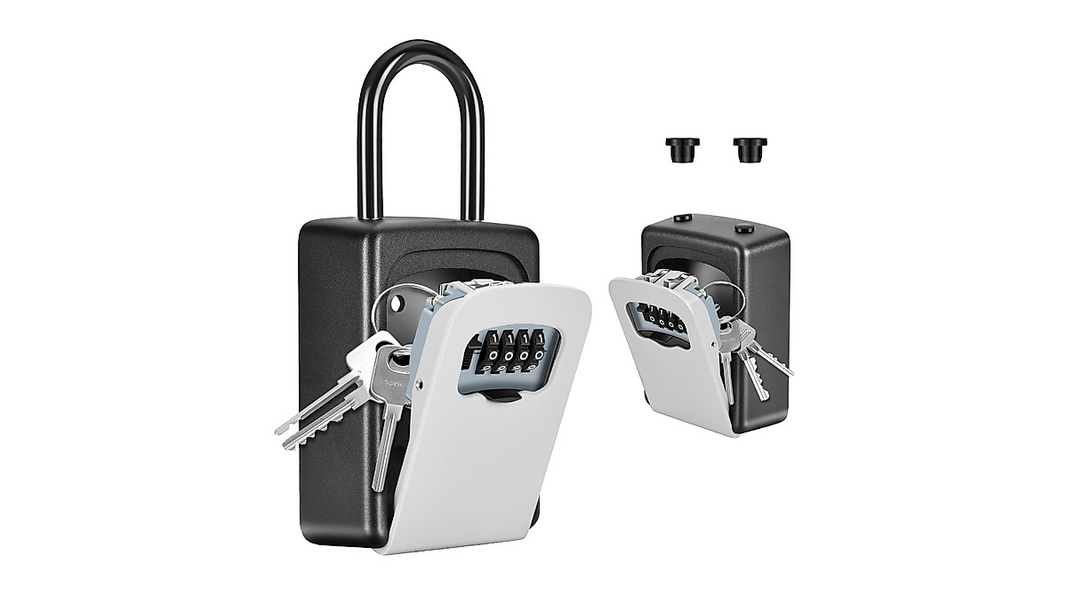 Secure Portable Key Lock Box with Visible Numbers & Weatherproof Design