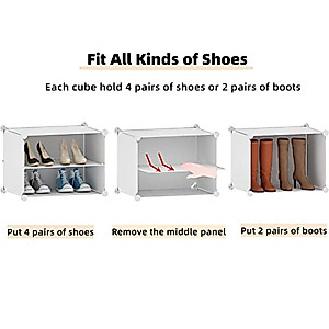 HOMICKER Shoe Storage,32 Pairs Shoe Shelves Rack Organizer with Door for Closet ,Entryway,Hallway,Bedroom