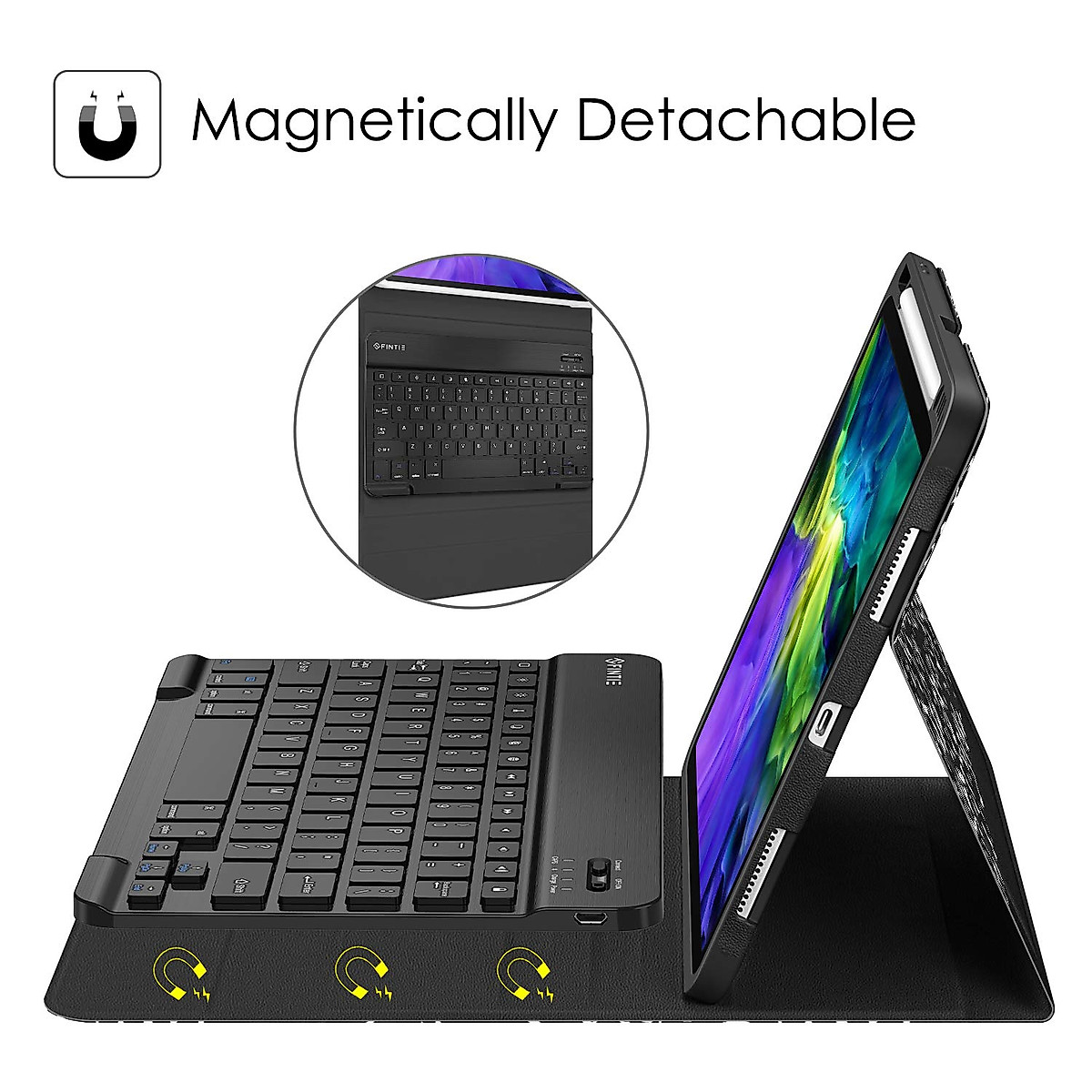 Fintie Keyboard Case for iPad Pro 11-inch (4th / 3rd Generation) 2022/2021 - Soft TPU Back Cover with Magnetically Detachable Bluetooth Keyboard, Also Fit iPad Pro 11" 2nd / 1st Gen, Composition