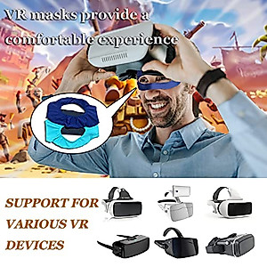 2Pcs VR Eye Mask Cover, Adjustable VR Face Mask Head Strap Sweatband with Elasticity, Breathable VR Masks Sweat Band for Oculus Sweat Quest 2