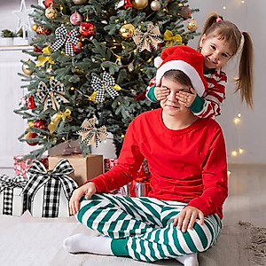 3 Rolls Buffalo Plaid Ribbons in All 18 Yards 2.5 inch Width Burlap Ribbon Christmas Checked Burlap Ribbon ，Black and White Checkered Ribbon ，for Crafts DIY Garland，Bows Crafts Decoration