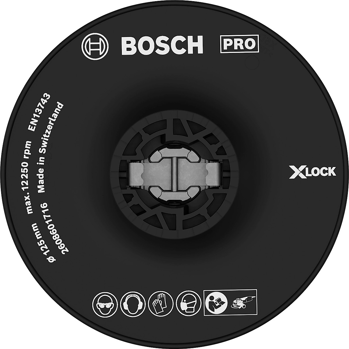 Bosch X-LOCK 2608601716 Rubber Pad (4.9 inches (125 mm) Diameter, Hard)