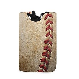 ALAZA Vintage Baseball Ball Sport Laundry Basket Hamper Large Storage Bin with Handles for Gift Baskets, Bedroom, Clothes