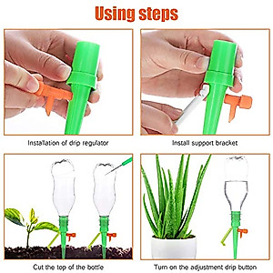 Hengwei Plant Waterer Spikes(18CS), Self Self Plant Watering Device, with Slow Release Control Valve Switch, Automatic Vacation Drip Watering Bulbs Globes Stakes System for Indoor & Outdoor Plants