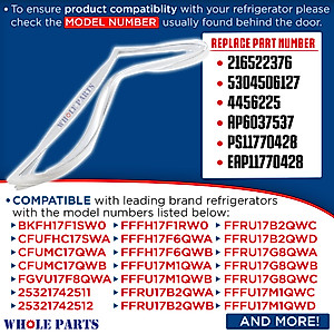 Whole Parts Refrigerator/Freezer Door Seal Gasket Part# 5304505529 - Replacement & Compatible with Some Crosley, Frigidaire and Kenmore Refrigerators or Freezers
