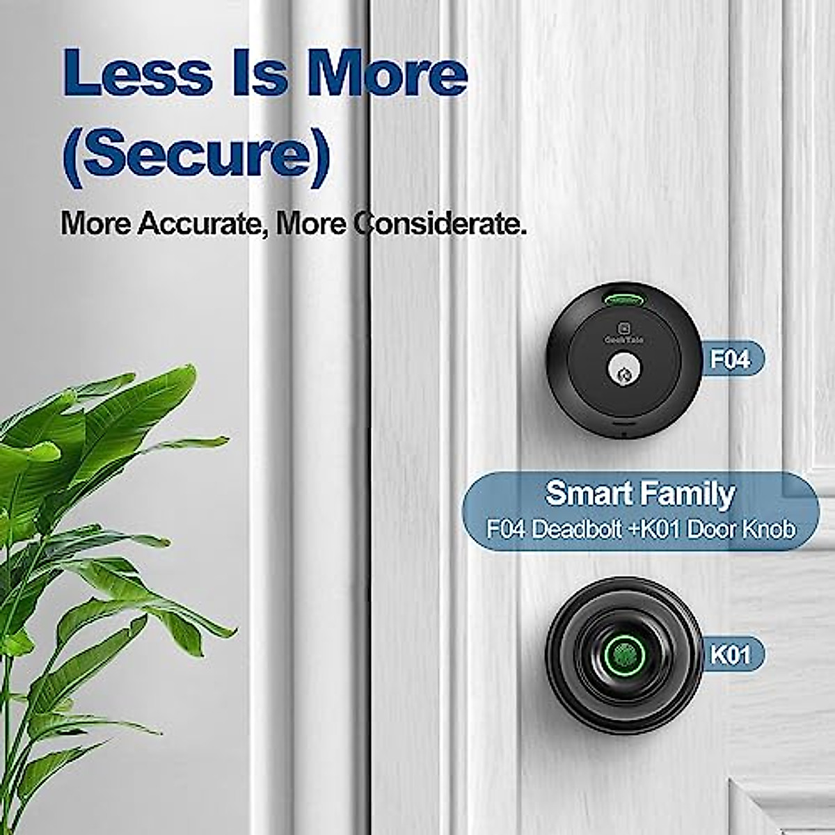 GeekTale Fingerprint Door Lock Set, Keyless Entry Door Lock with Smart Knob, Fingerprint Door Knob with Smart Deadbolt, Smart Locks with App Control for Front Door
