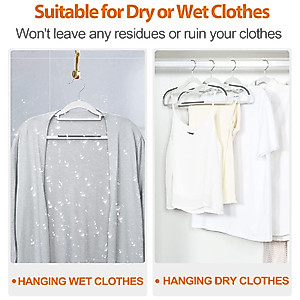 ELONG HOME Plastic Hangers 50 Pack, Non Slip Slim Clothes Hangers, Heavy Duty Plastic Thin Hangers, 17.1" Coat Hangers for Hanging Women/Men Clothes