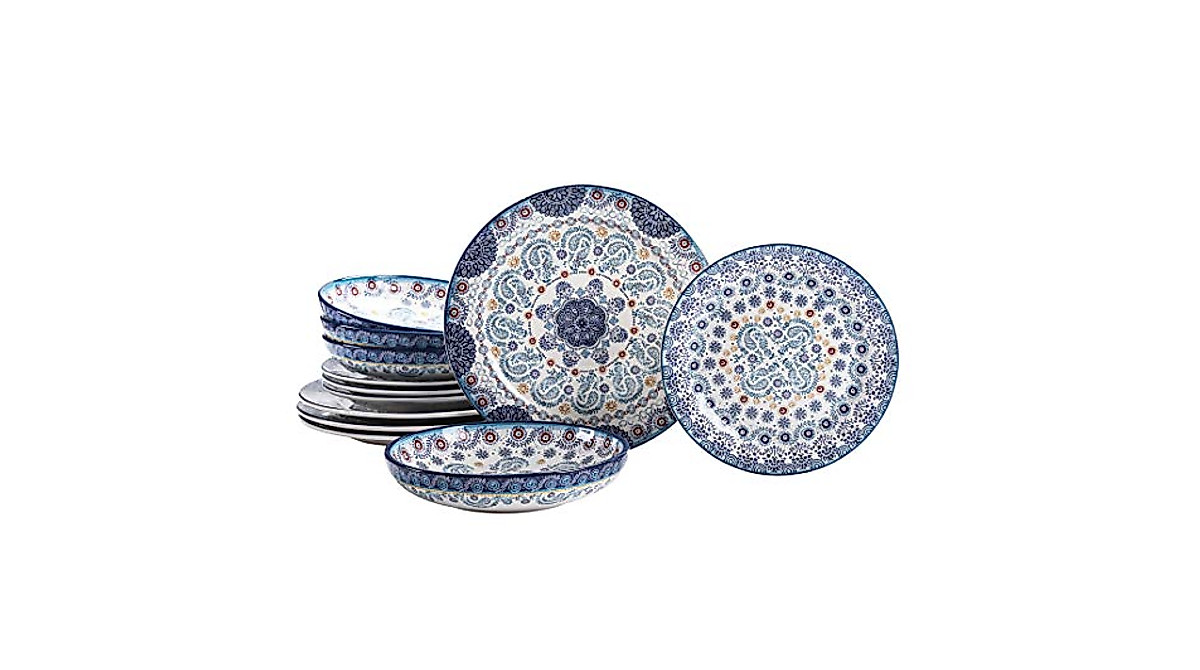 Bico Blue Talavera Ceramic Dinnerware Set for 4