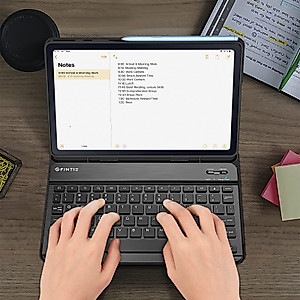 FINTIE Keyboard Case for Samsung Galaxy Tab S6 Lite 10.4 Inch 2024/2022/2020, Soft TPU Back Cover with S Pen Holder Detachable Wireless Bluetooth Keyboard, Composition