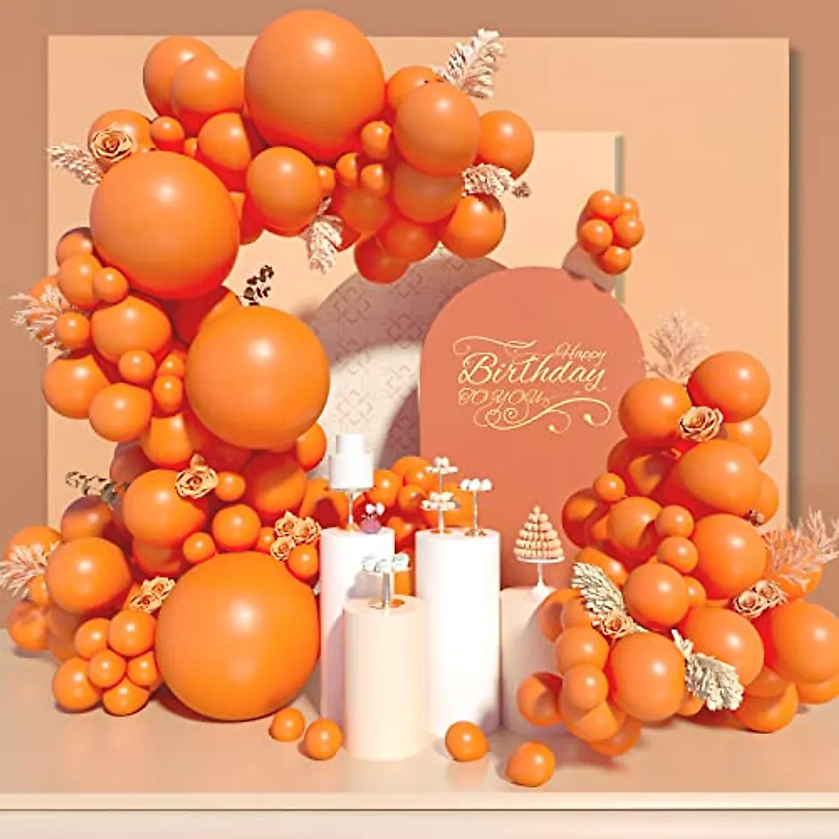 Ponamfo Orange Balloon Arch Kit - 120Pcs 18"+12"+10"+5" Yellow Mette Balloons Garland Kit Different Size as Birthday Party Balloons Gender Reveal Balloons Baby Shower Balloons Wedding Anniversary