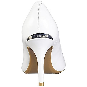 Calvin Klein Women's Gayle Pump, White Leather, 7.5