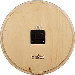 Sea & Soul Lake Livingston 3-D Nautical Wood Chart 12" Wall Clock, Handcrafted in The USA, Topographic Water Map Clock, Carved Lake Art Wall Clock, Coastal Décor (Blue Green)