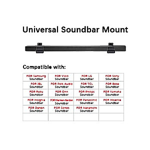 Adjustable Universal Soundbar Mount for Most Sound bar - for Samsung, Vizio, Bose, Roku, JBL, LG, Sony, Onn, Polk, Sonos,TCL, Yamaha Nakamichi, Soundbar Mounts Mounting Bracket