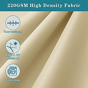 Comcaver Outdoor Cushions for Patio Furniture, Waterproof Fade and Tear Resistant Deep Seat and Backrest Cushion Set for Chair Couch Swing, 22x22 Inch, Beige, 1 Set