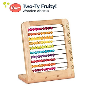 B. toys- Wooden Abacus Toy- Education Toy- Classic Wooden Math Game Toy for Early Childhood Education & Development with 100 Fruit Beads- Two-ty Fruity! -18 months +