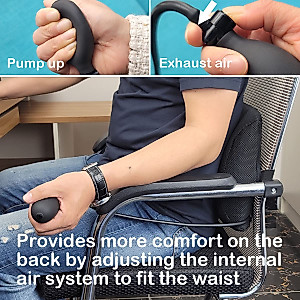 awave bloom Inflatable Lumbar Support Pillow for Car Seat and Office Chair, with Adjustable Internal Air System, Back Support for Home, Travel