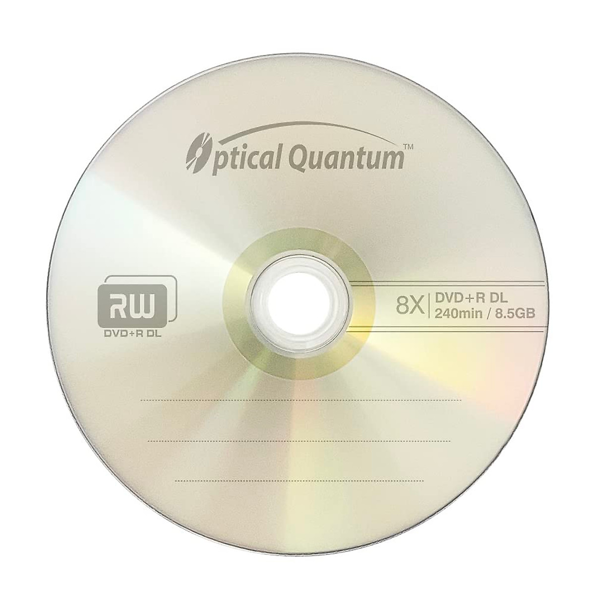 Optical Quantum 8X 8.5GB Double Layer DVD+R DL Recordable Blank Media Logo Top, 50-Disc Cakebox, Dual Layer DVD Discs, DVD DL Blank Discs 8.5GB