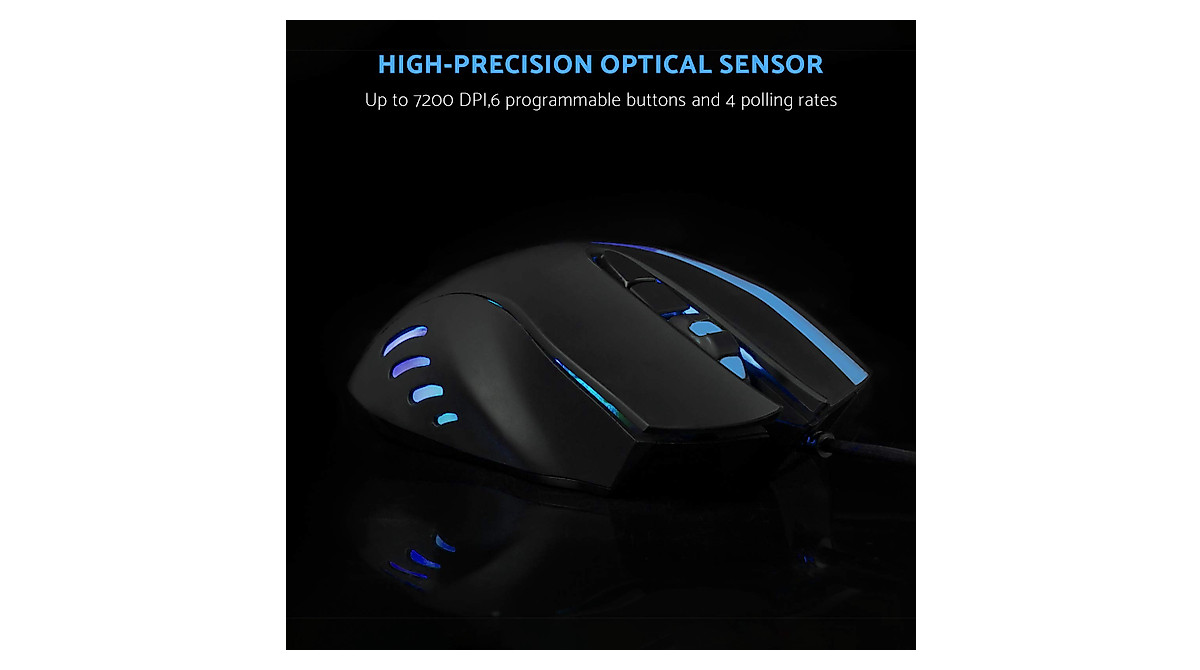 Gaming Mouse CHONCHOW with 7200 DPI, RGB Backlight & Programmable Buttons