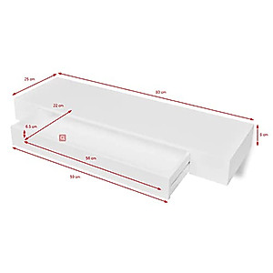 INLIFE MDF Floating Wall Display Shelf with Storage Drawer Wall Mounted Book DVD Storage Shelf for Living Room Home Office 31.5"x9.8"x3.1"(WxDxH)