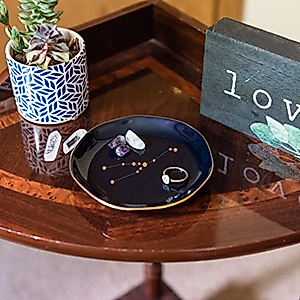 EYONGLION Taurus Zodiac Gifts Ring Dish, Taurus Accessories Zodiac Jewelry Tray For Women, Constellation Lover