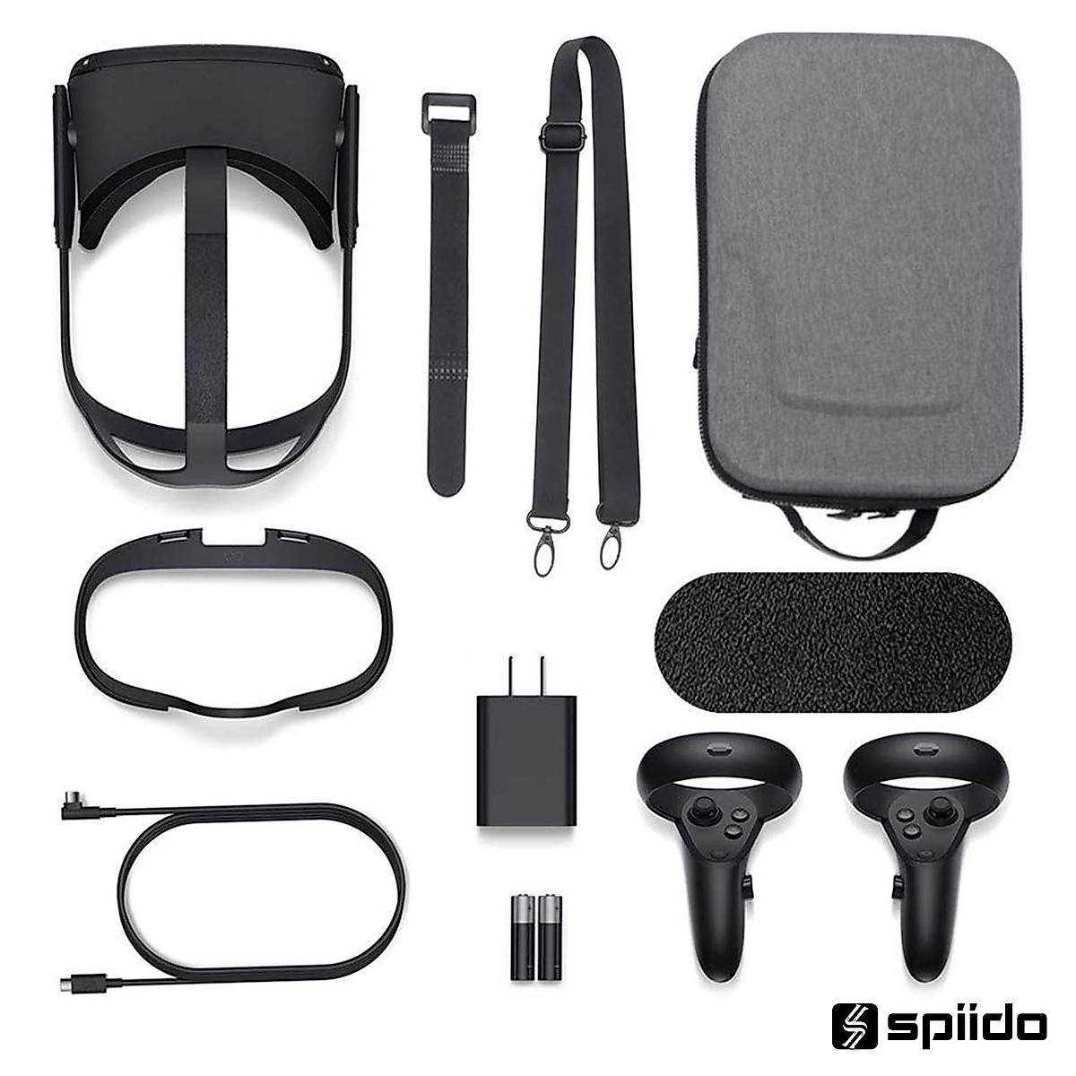 Spiido [2023 Upgrade] Hard Travel Case for Oculus Quest 2 /Oculus Quest VR Gaming Headset and Controllers Accessories Waterproof Shockproof Carrying Case (Gray)