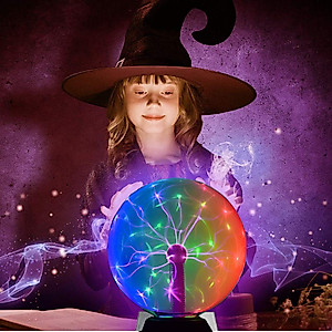 Magic Plasma Disco Ball Lamps Touch Sound Sensitive Desk Tesla Coil Lamp Light Nebula Sphere Lightning Globe Home Room Decor electrostatic Flashing Balls Nightlight 8 Inch