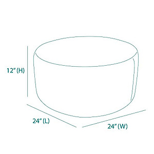 24inches Pouf Round Vanity Ottoman Seat Sofa Footrest Stool Couch Orange Durable Sturdy Heavy Duty Ergonomic Comfortable for Home Indoor Outdoor Patio Garden Backyard Poolside Living Room Bedroom Dorm